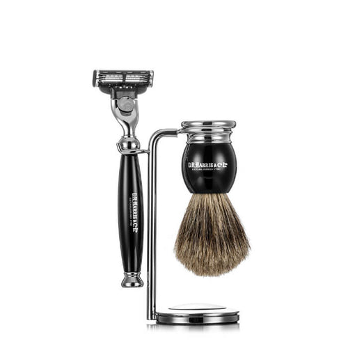 D R Harris 3 Piece Traditional Shaving Set - Ebony